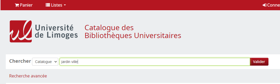 recherche catalogue - Campus universitaire de Brive